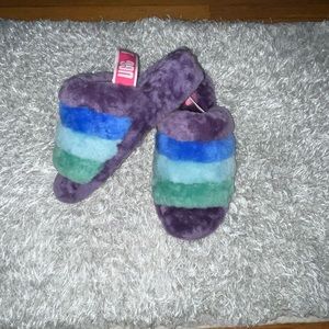UGG | Shoes | Ugg New Pride Fluff Yeah Rainbow Slide | Poshmark